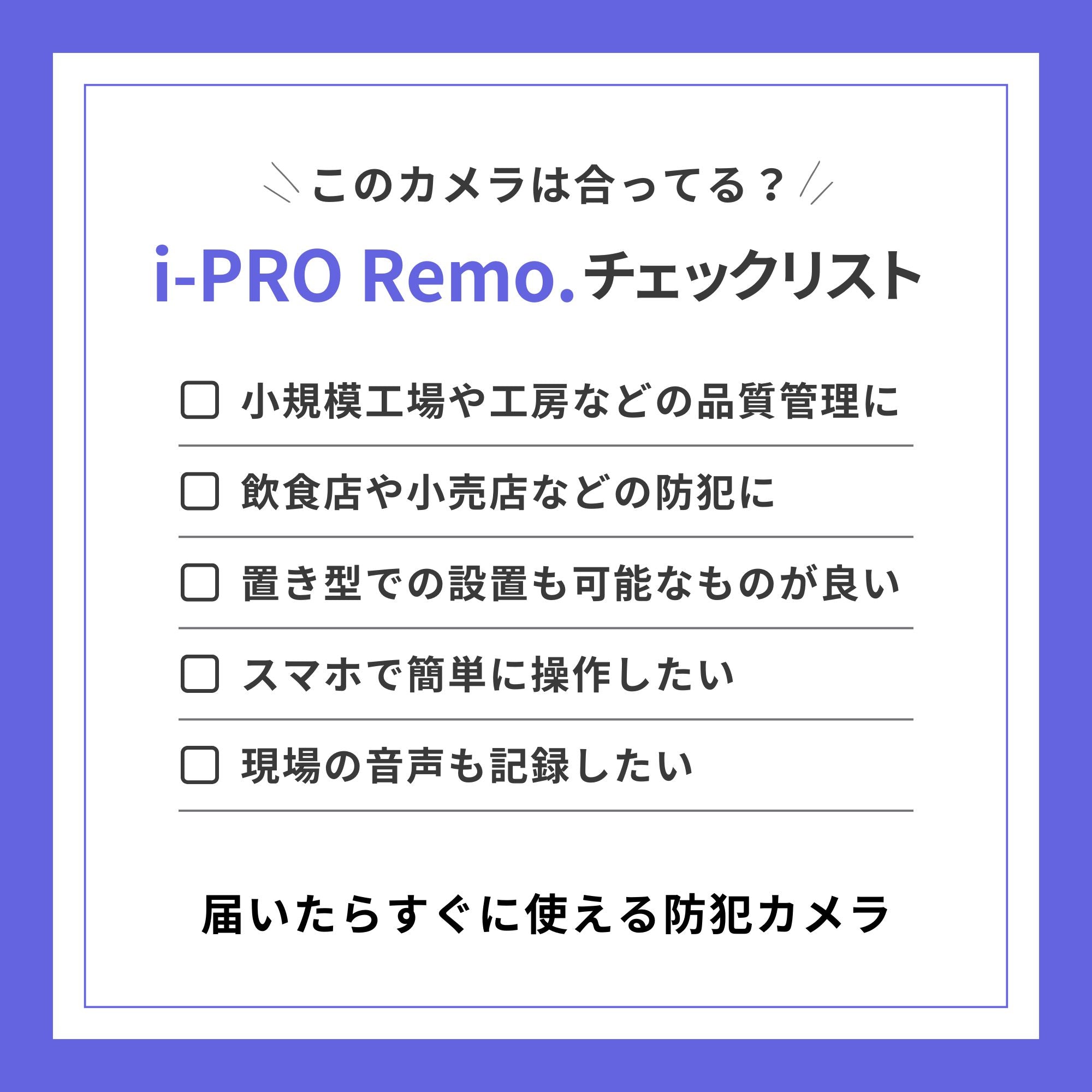 [PTカメラ] 遠隔で操作可能なカメラ + i-PRO Remo.ライセンス1年 - 屋内用 - 64GB – i-PRO Remo. 公式通販サイト