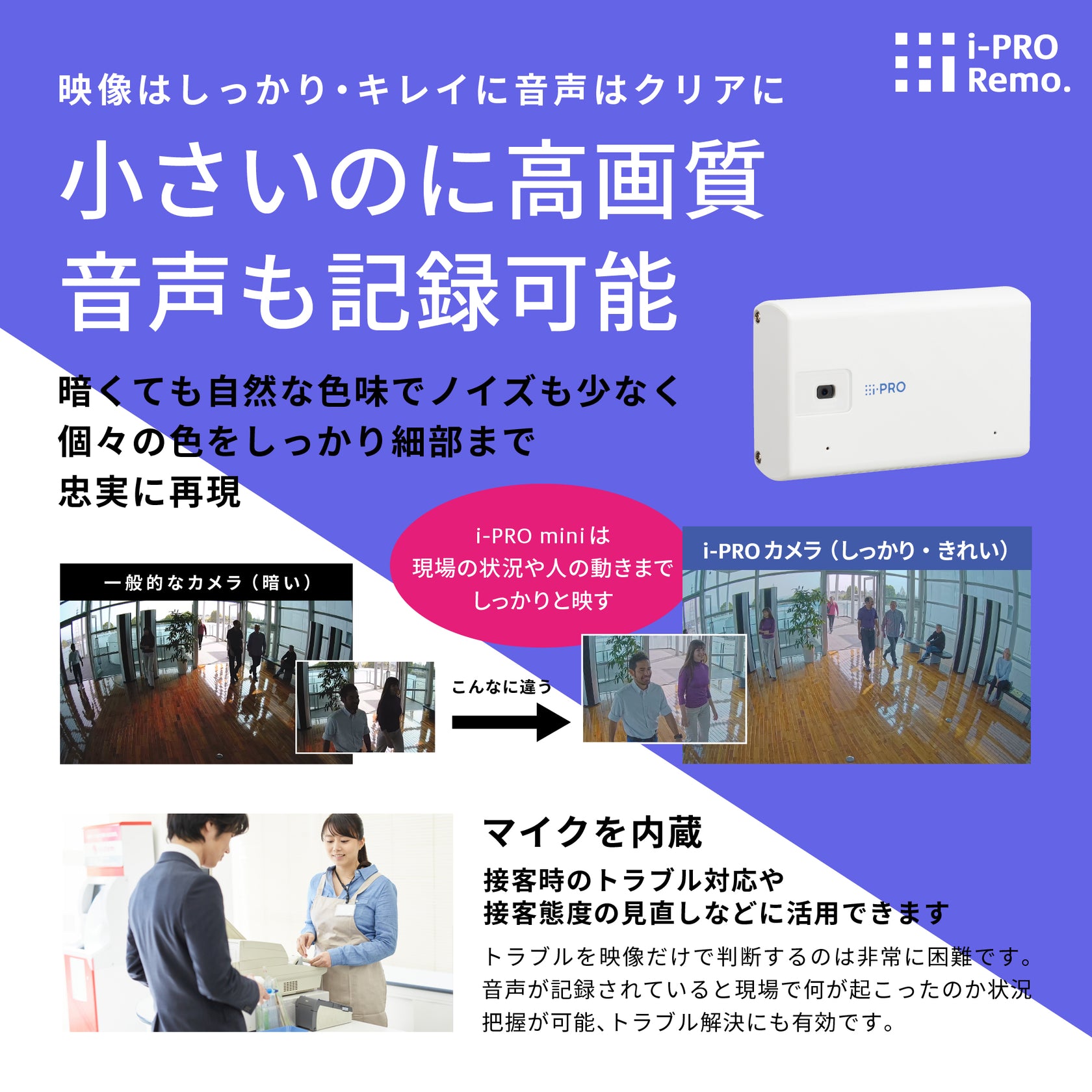[i-PRO mini AI] デザイン性に優れた小型無線カメラ + i-PRO Remo.ライセンス1年 - 屋内用 - 64GB – i-PRO Remo. 公式通販サイト