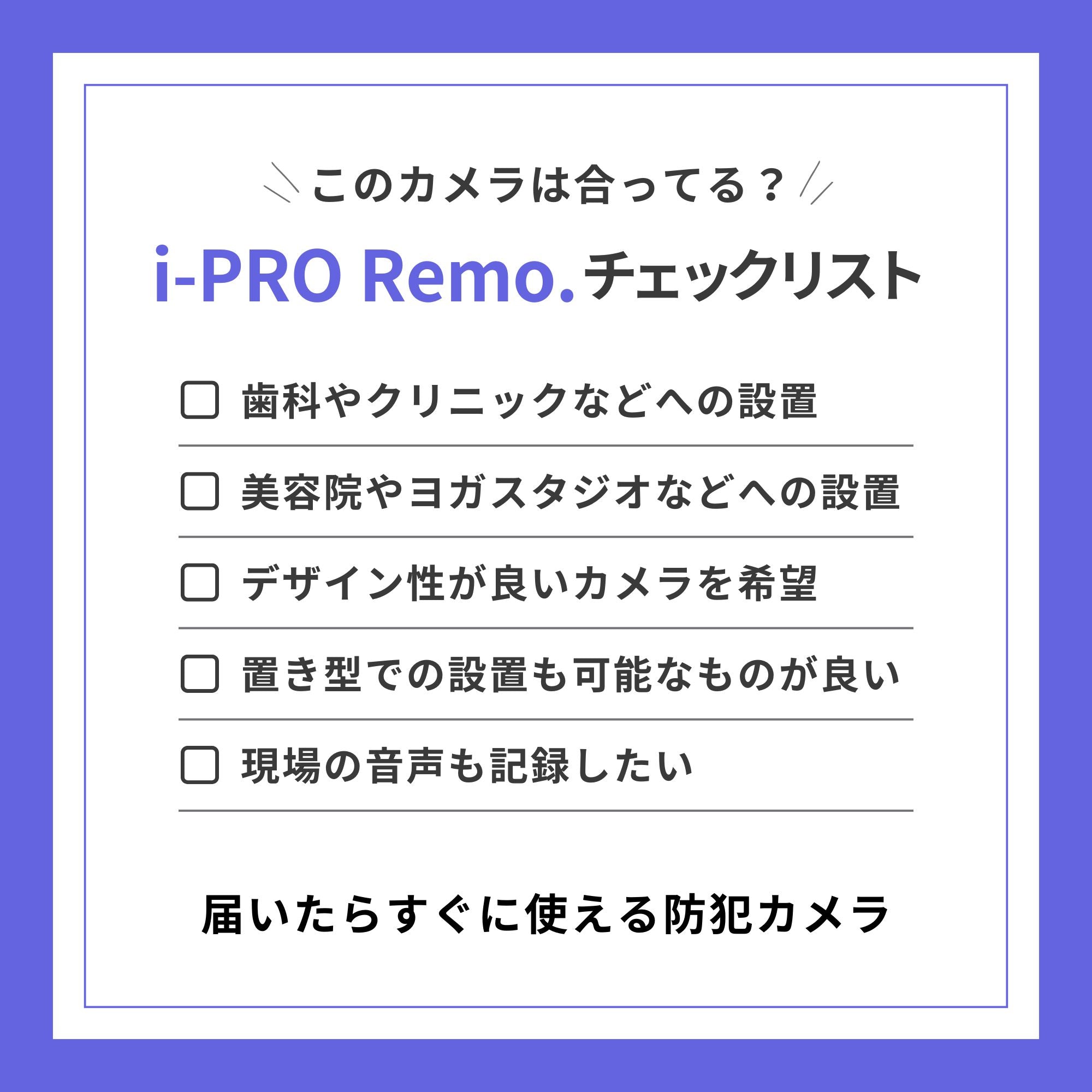 [i-PRO mini AI] デザイン性に優れた小型無線カメラ + i-PRO Remo.ライセンス1年 - 屋内用 - 64GB – i ...